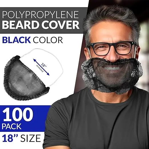 Disposable Beard Nets Nylon Protective Beard Covers with Single Loop ...