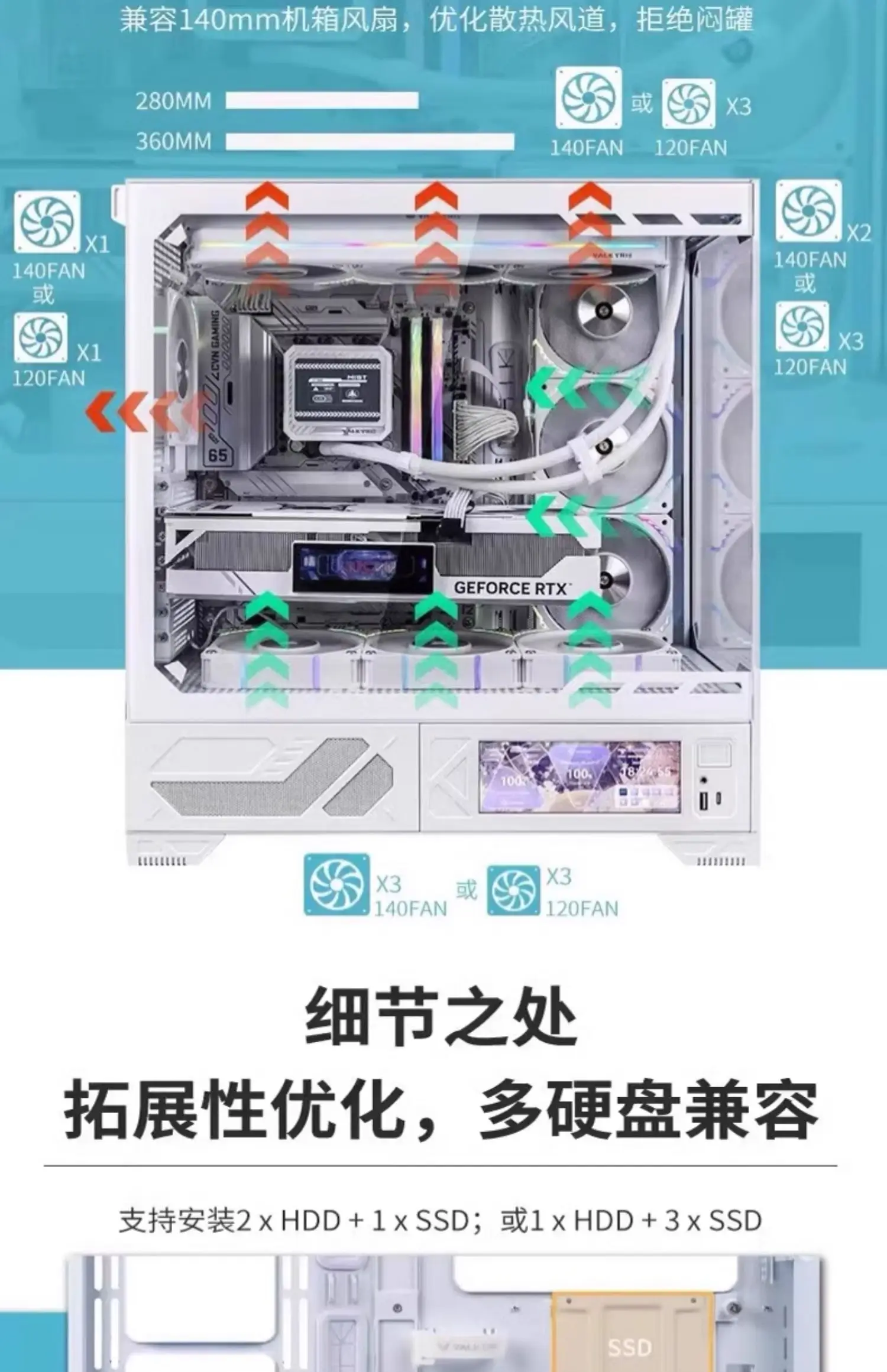 Valkyrie VK03 Gaming PC Case - Premium Aluminum & LCD Screen