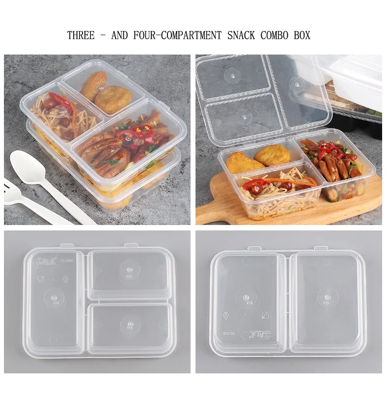 Disposable Plastic 2 Food Take Away Box With Compartments - Buy Food ...