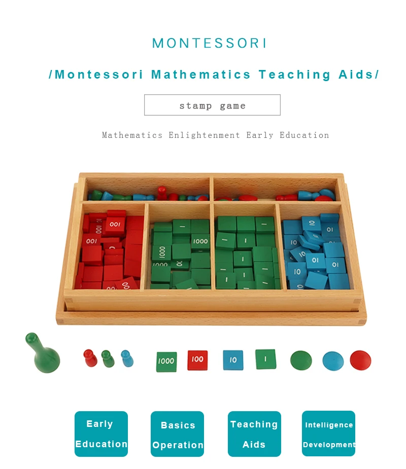 Ma062 Stamp Game Montessori Materials Wooden Educational Children Toy ...