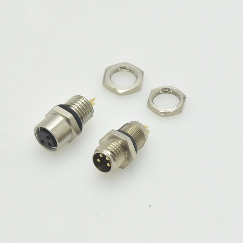 Actuator Sensor Female Circular Panel Mount 3 Pin Male M8 Connector 4 ...