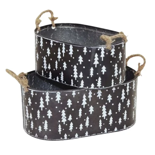 Gardenware Zinc Bucket Planter Pots Metal Planter Bucket Flower Pot ...