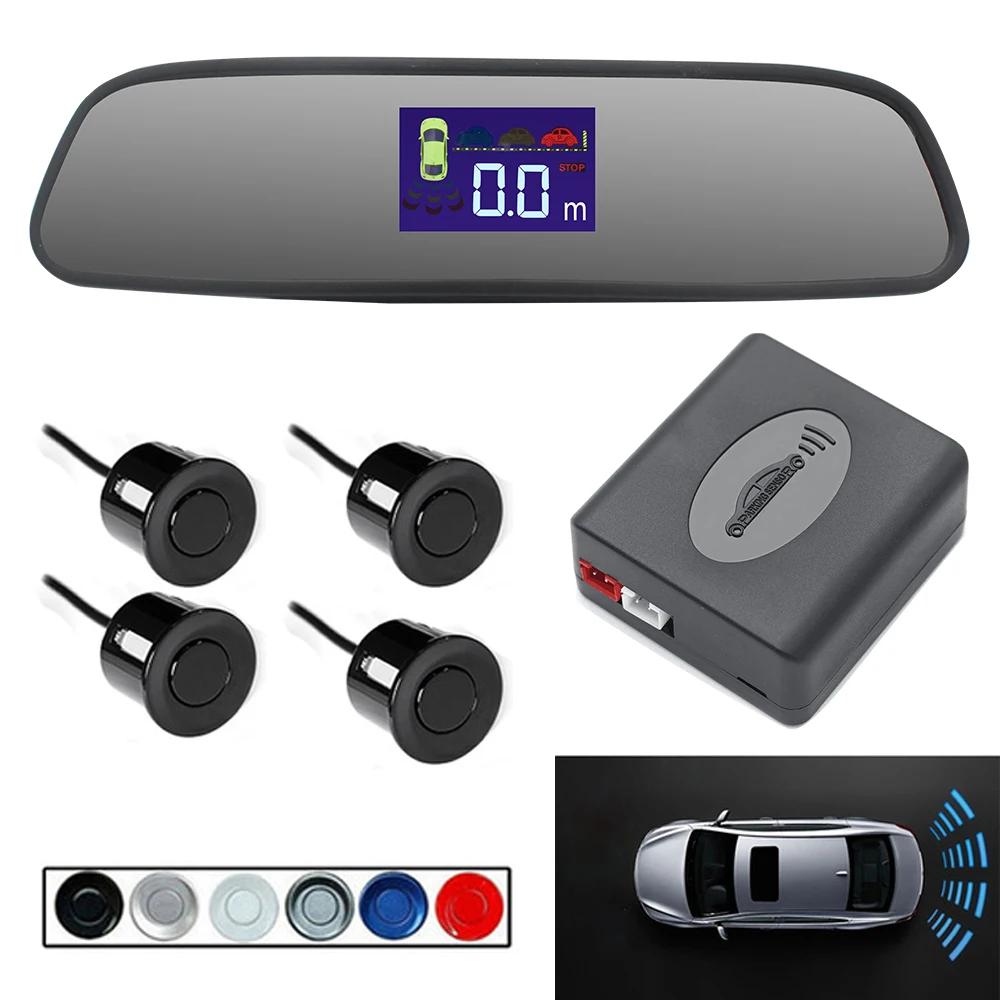 Car Accessories 4 Sensors 22mm Buzzer Led Parking Sensor Kit Display ...