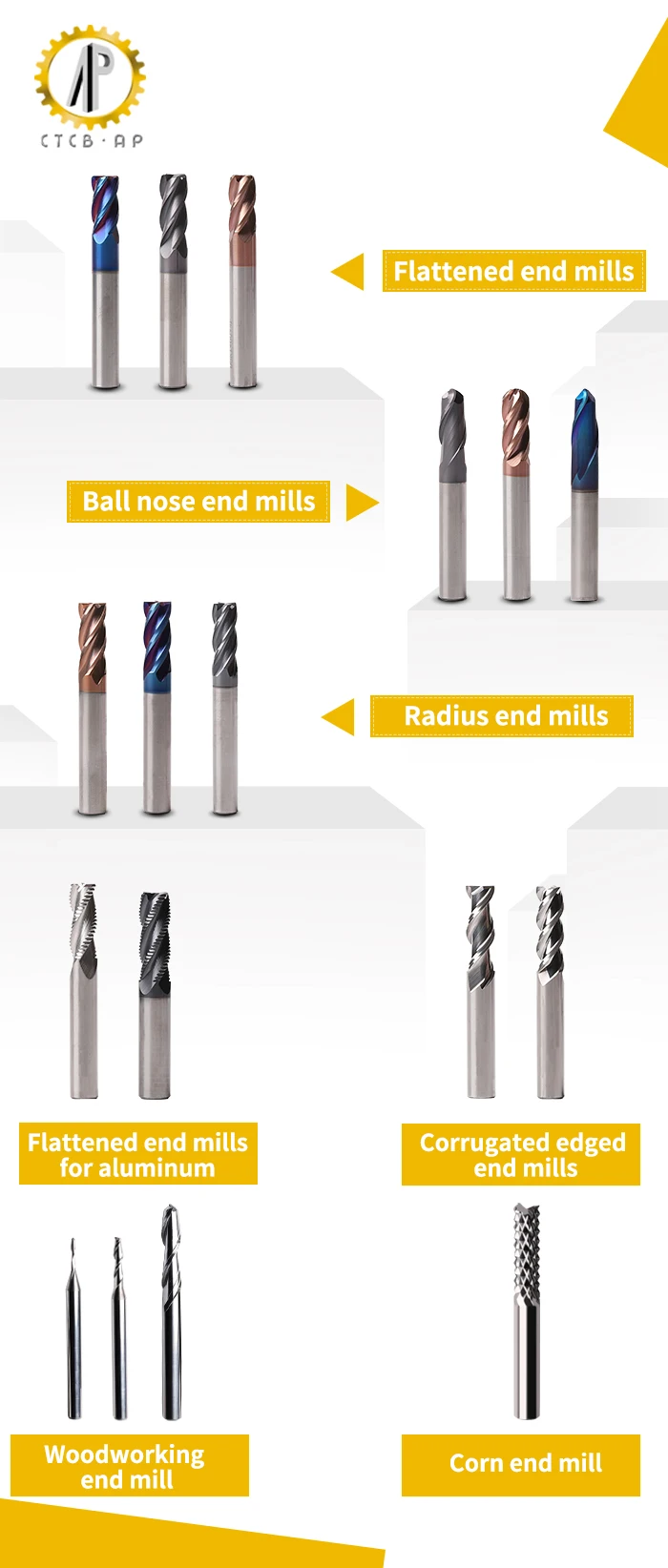 High Quality Corn Teeth End Mill - Solid Carbide Cutters