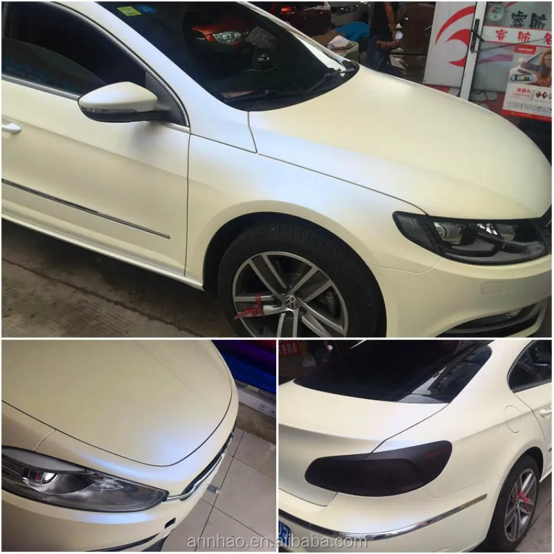 Satin Pearl Matt White Vinyl Wrap - Chameleon White-blue