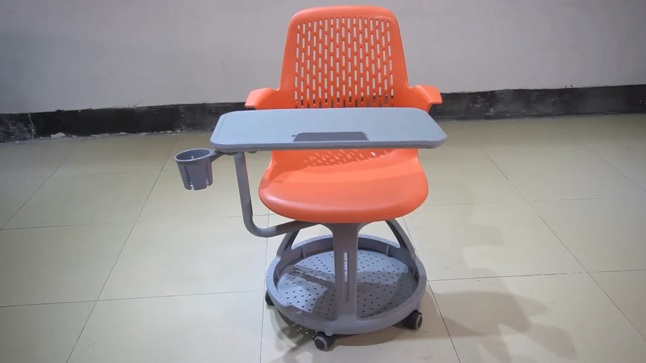 New Design Movable Pp/ Plastic Student Chair With Wheels And Writing ...