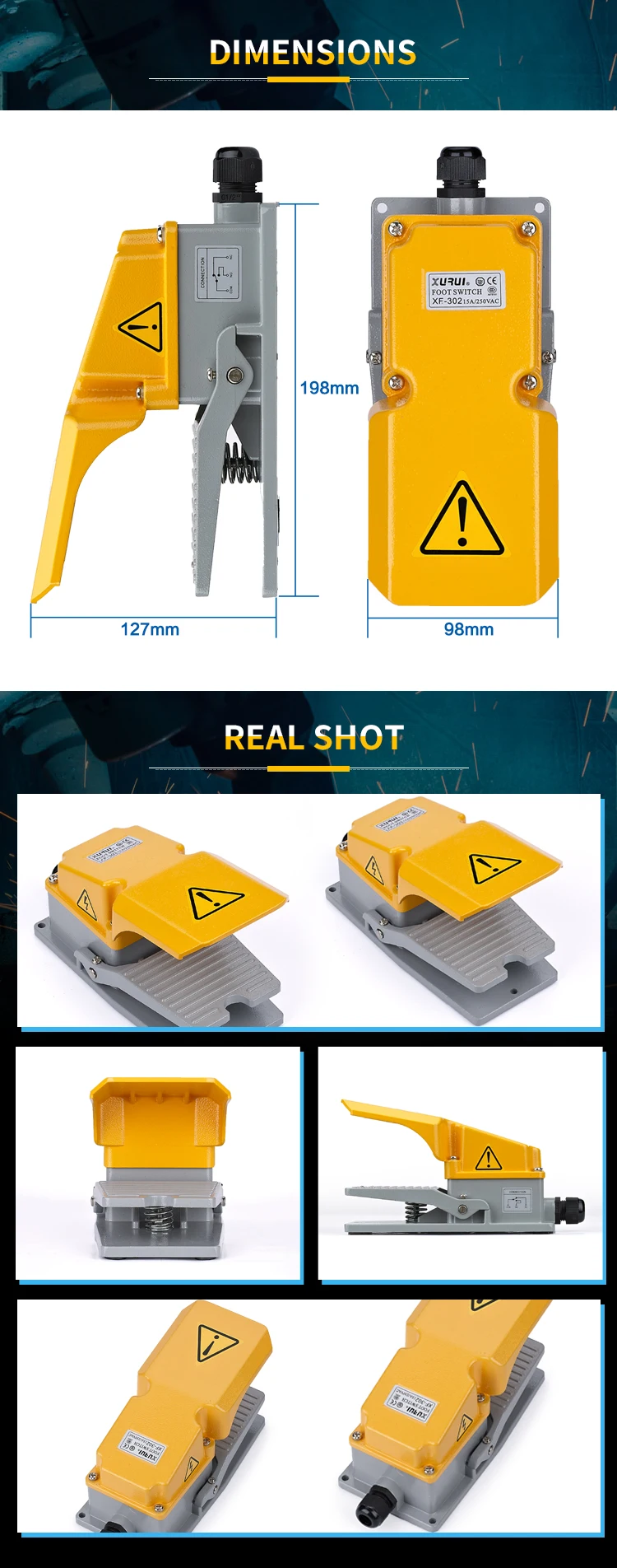 15a 250v Industrial Aluminium Foot Pedal Switch - Buy Foot Switch ...