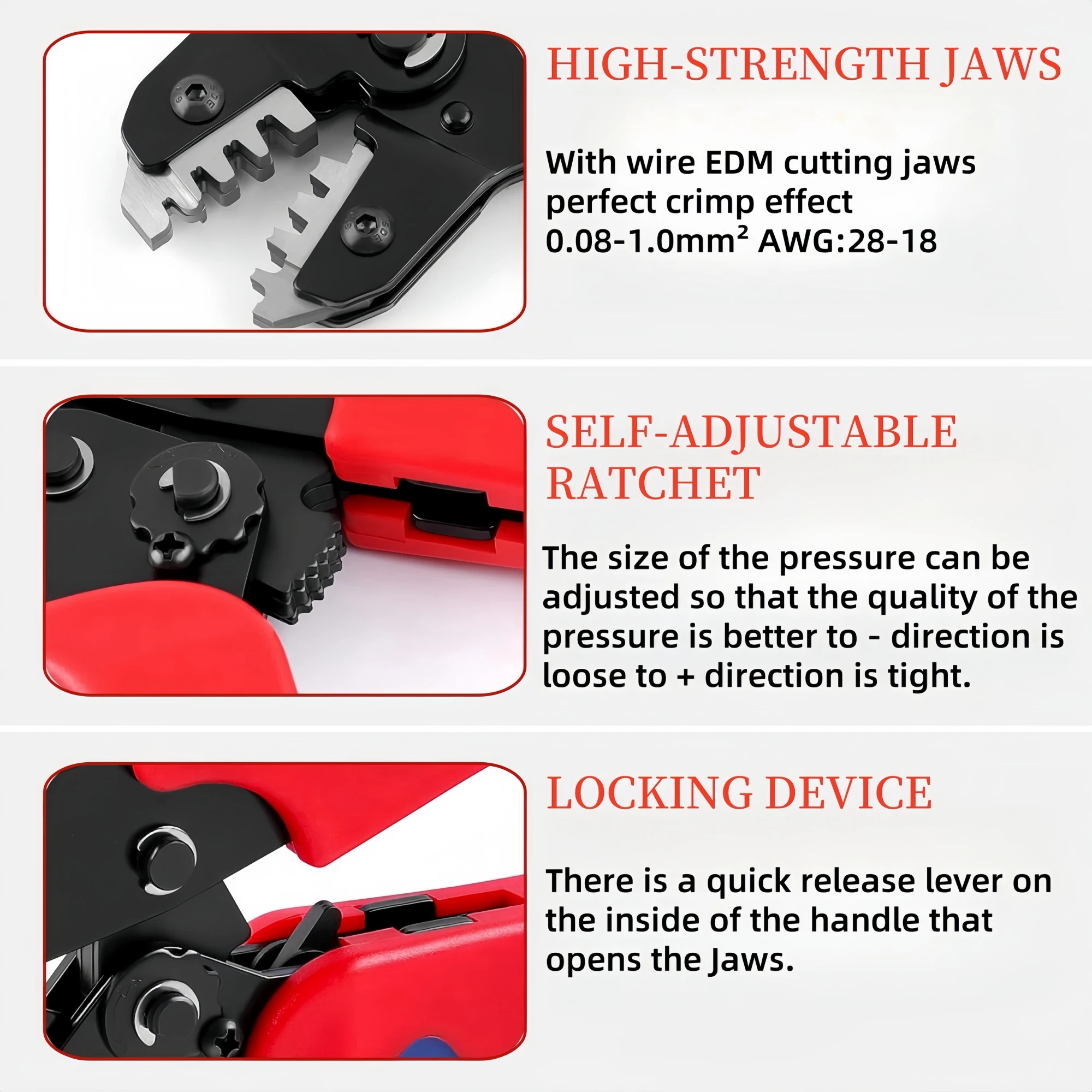 Terminal Crimping Tool Set for JST/Molex Connectors & Ratchet Crimper Tool ODM