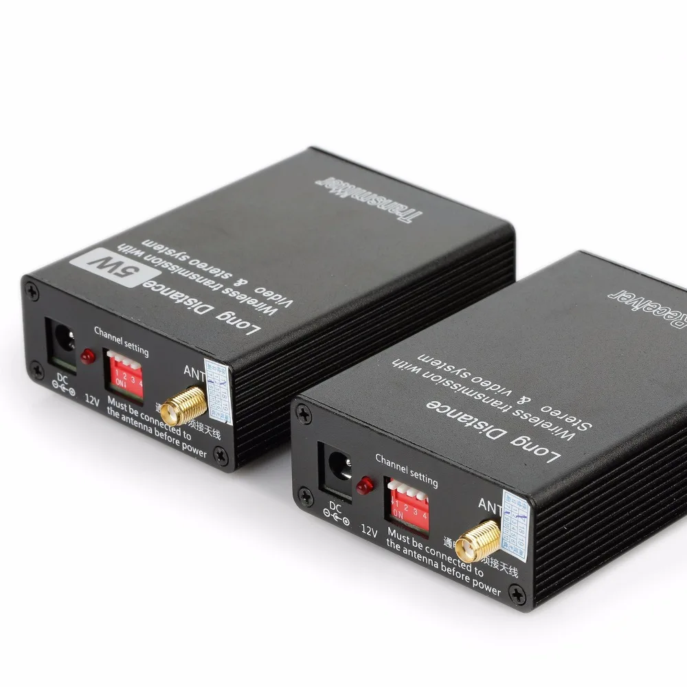 2.4ghz 5w 5000mw Wireless Av Sender Tv Audio Video Transmitter Receiver ...