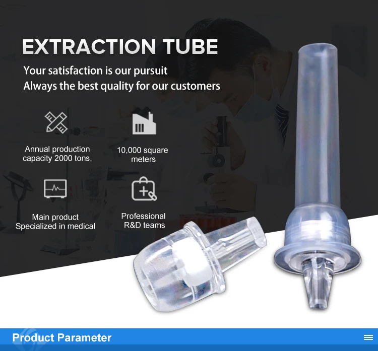 Lab Transparent Sampling Collection Tubes 5ml Vacuum Extraction Buffer ...