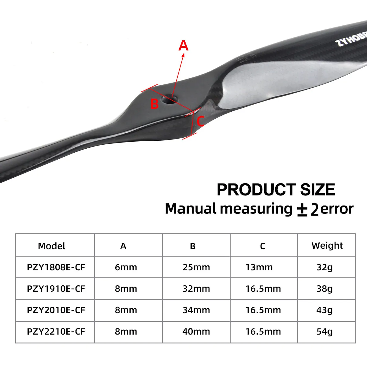 ZYHOBBY Carbon Fiber Propellers for RC Electric Planes