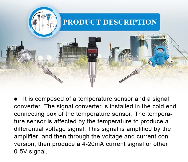 High Performance 4-20ma Signal Temperature Sensor for Coolant Water
