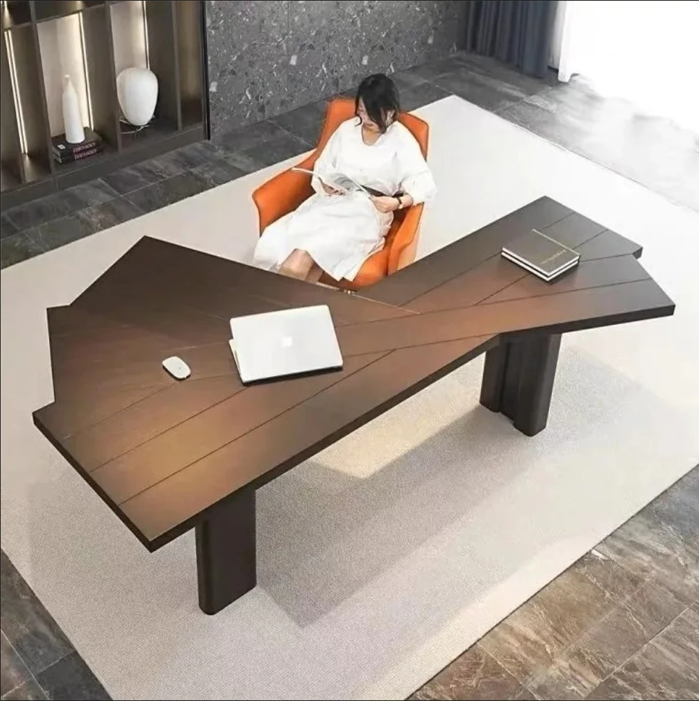 Modern Luxury Minimalist Designer Desk Simple Solid Wood Workbench ...