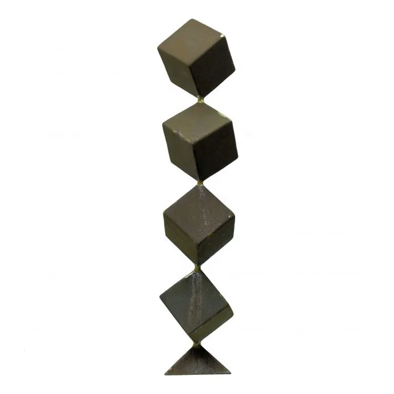 Large Rusted Cube Corten Steel Garden Sculpture - Custom Metal Art for ...