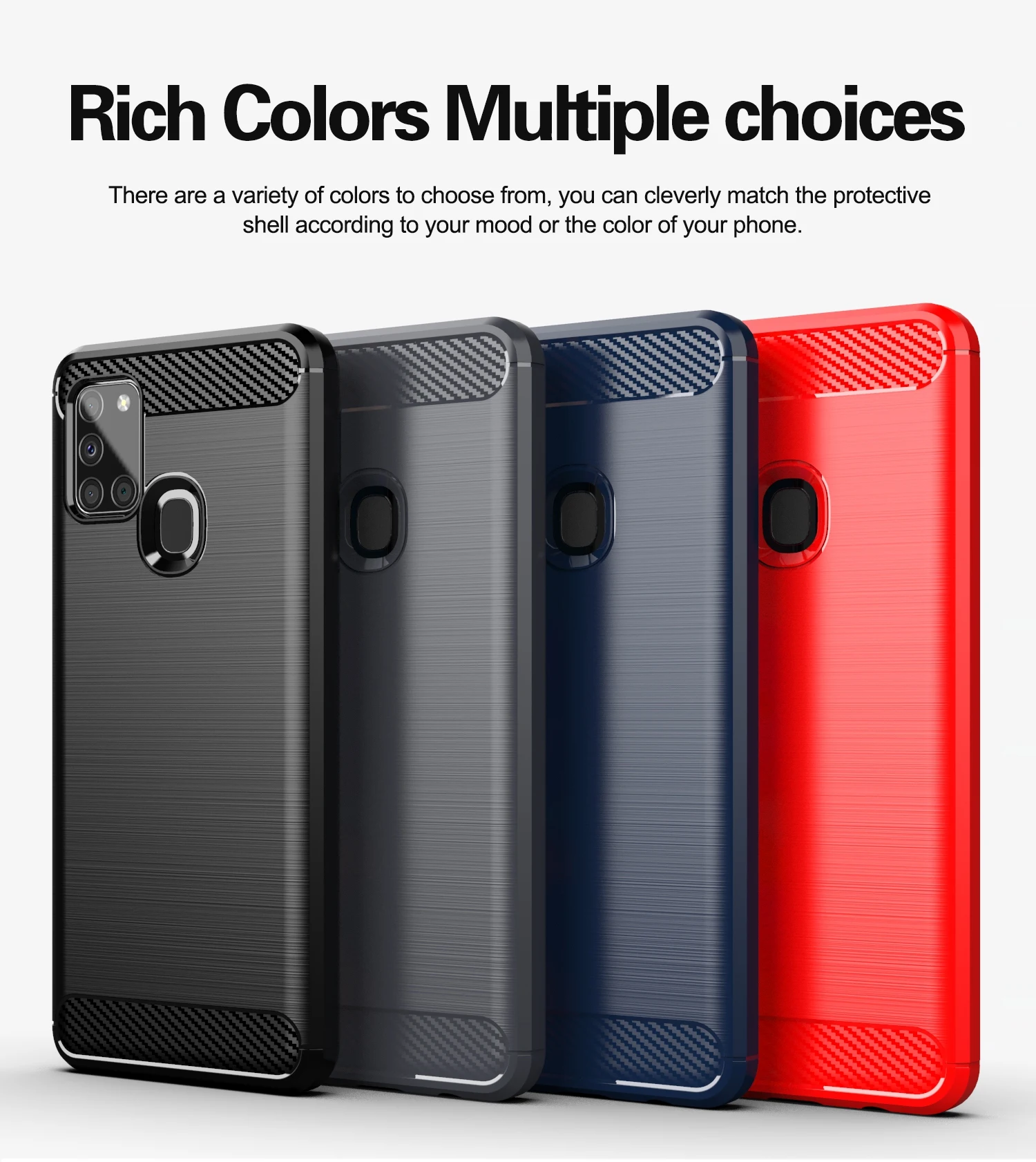 Samsung Galaxy A21S Carbon Fiber Shockproof Soft TPU Case