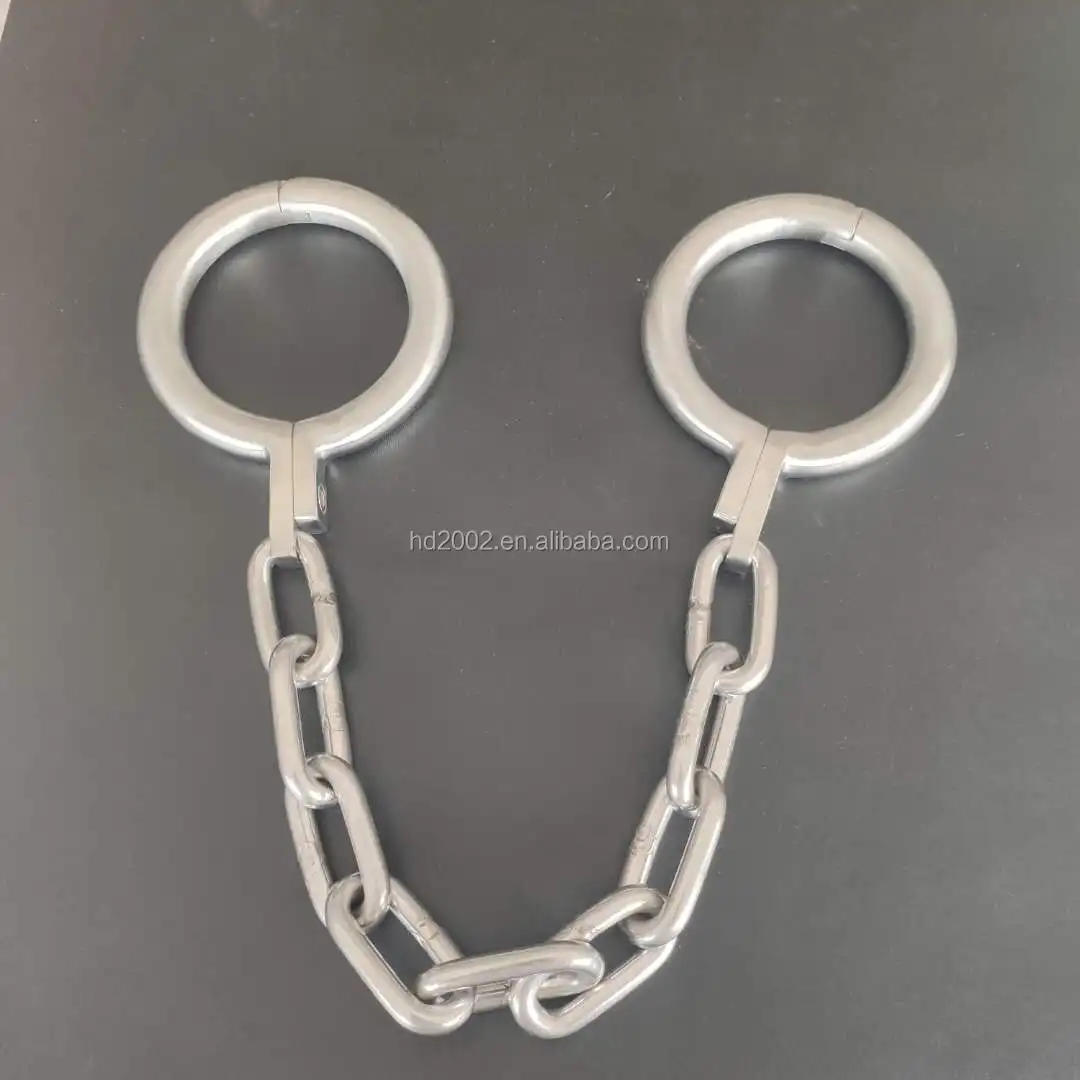 Stainless Steel Long Chain Leg Irons - BDSM Restraints
