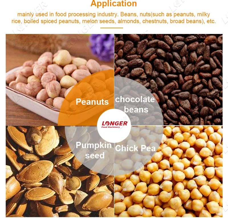 Vertical Continuous Nuts Roasting Cocoa Beans Roaster Machine