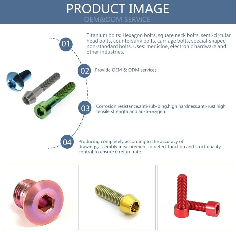 M2 M3 M4 M5 M6 Titanium Nuts and Screw - SOZN Customized Design