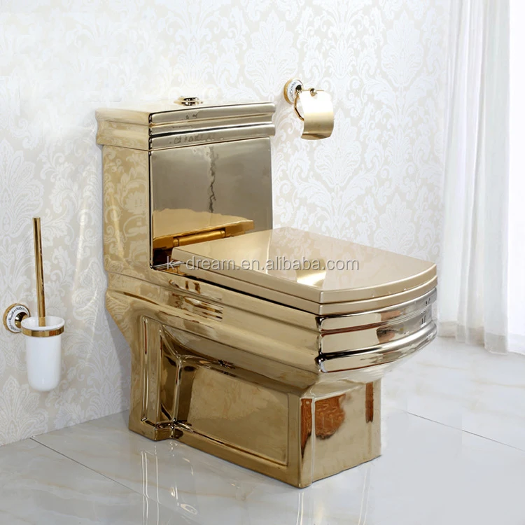Luxury Gold Color Ceramic Toilet,Floor Sanitary Ware Toilet,Bathroom ...