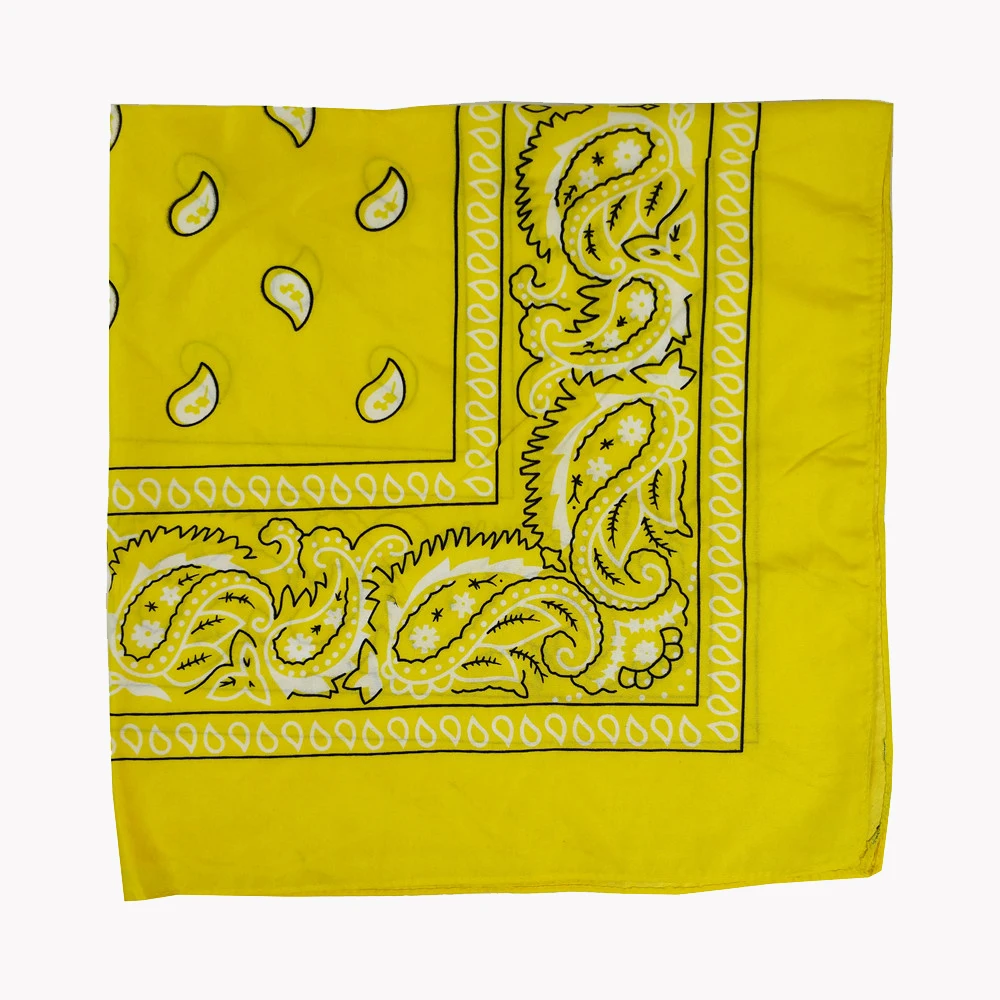 Manufacturers Promotion Black And Yellow Bandana For Woman 100% ...