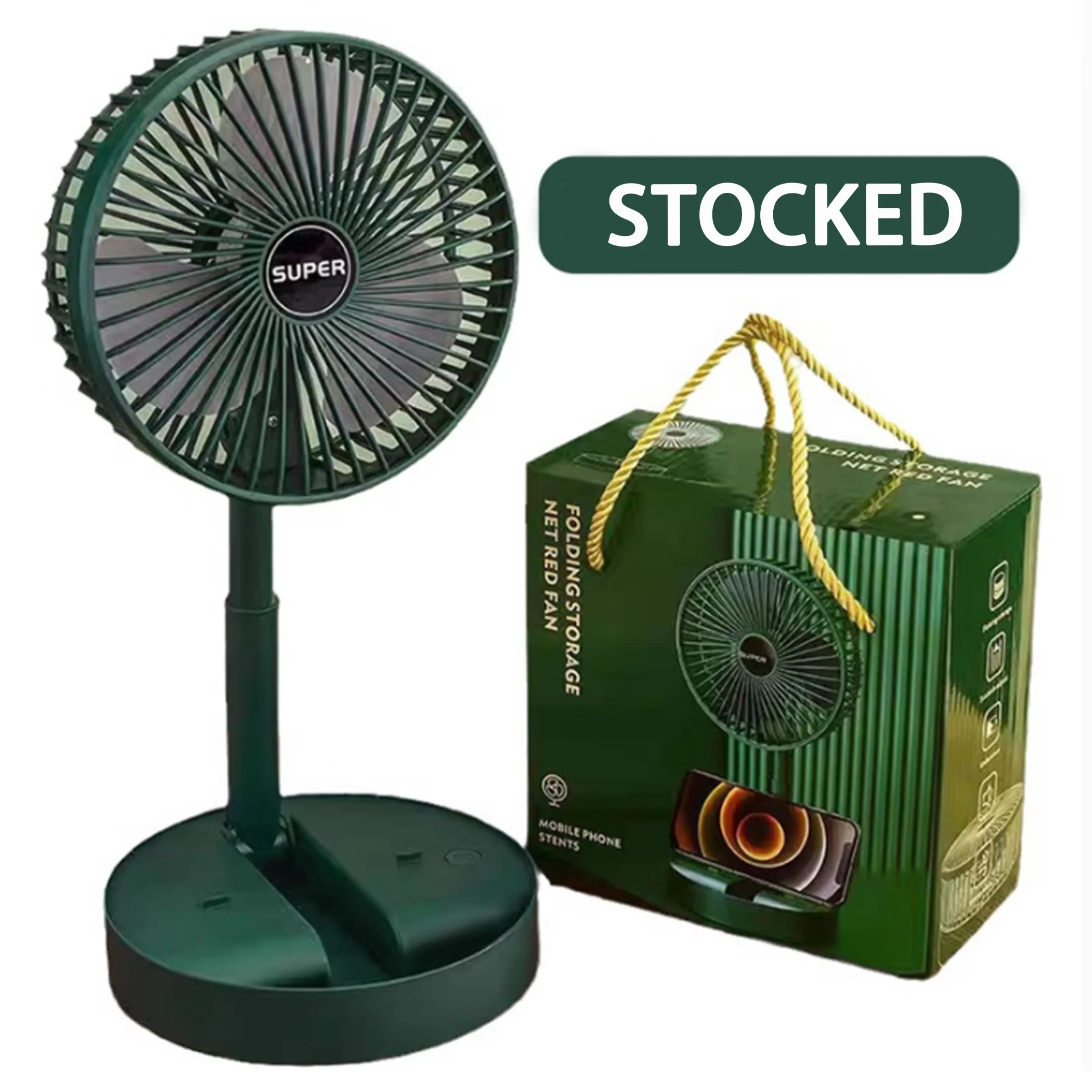 In Stock Folding Portable Fan - USB Rechargeable Telescopic Fans