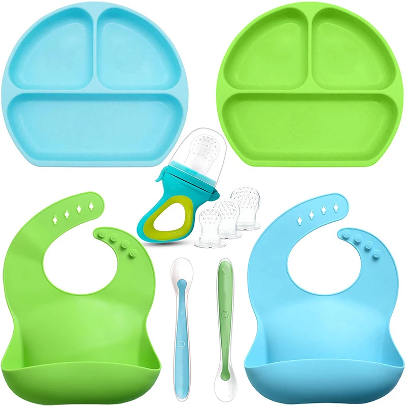 Wholesale Top Silicone Food Grade Feeding Set Baby 7 Pieces Sets With ...