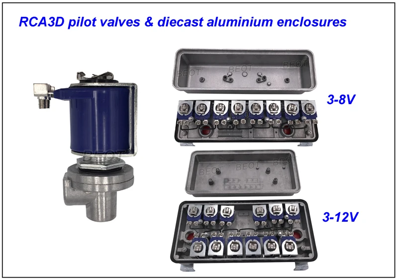 Rca3-8v / Rca3-8v8 / 3-8v6000-330 Diecast Aluminium 8 Valve Enclosures ...