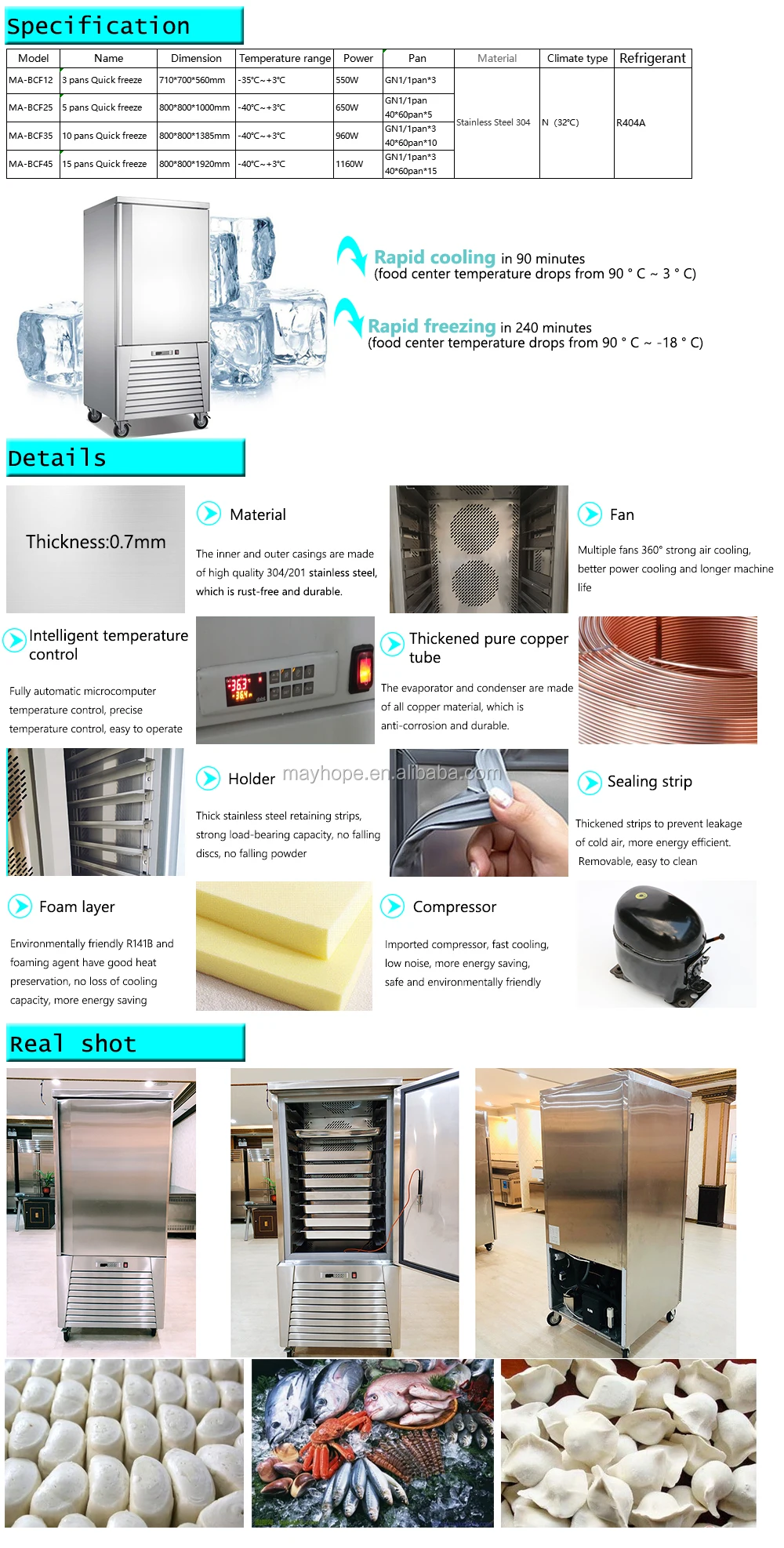Iqf Blast Freezer 10 Pans Type Single Quick Freezing Machine - Buy ...
