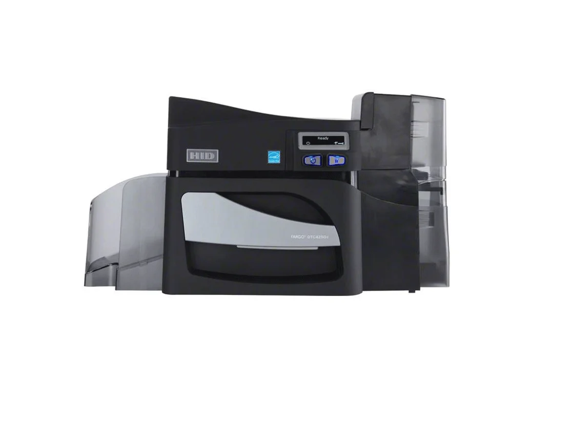 طابعة بطاقات الهوية HID Fargo DTC4500e تعمل مع شريط ملون 045200 ...