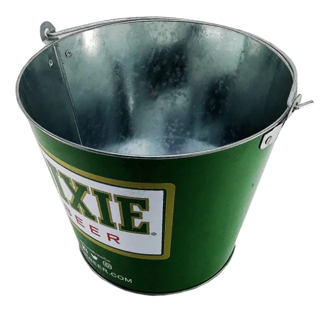 Promotional Galvanized Tin Bucket Metal Ice Beer Tin Bucket With Handle ...