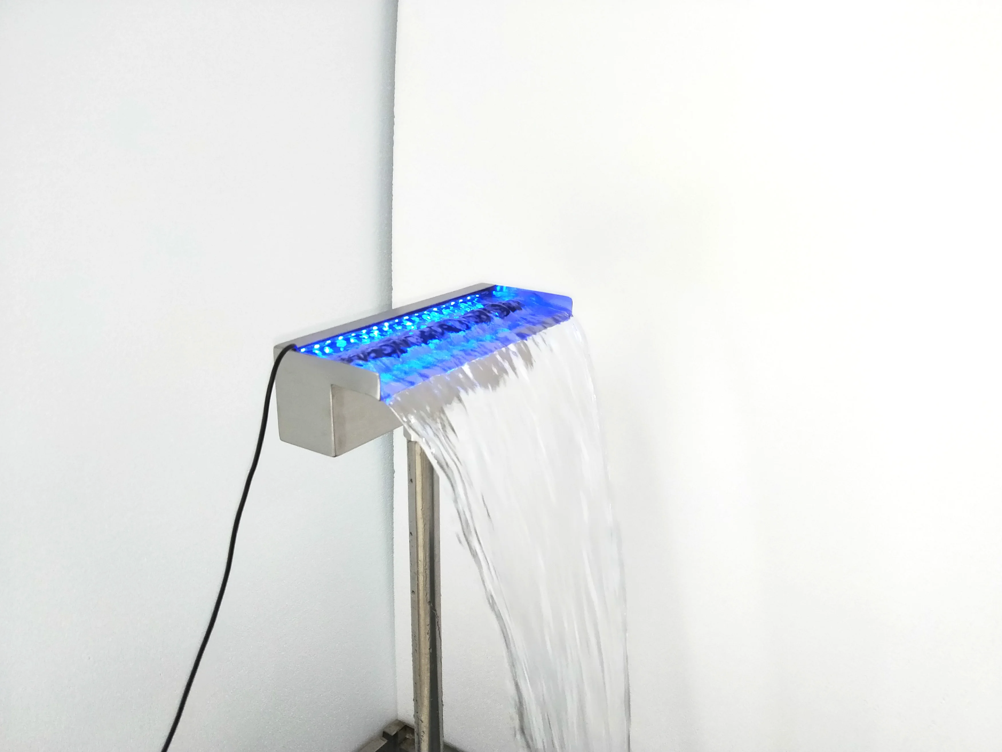 Stainless Steel Indoor Sheer Descent Swimming Pool Waterfall With Led ...