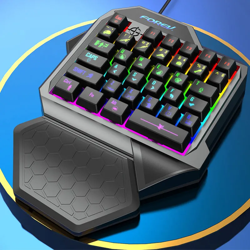 OEM Gaming Keyboard Left Hand Mini One Handed 35 Keys Colorful Lighting ...