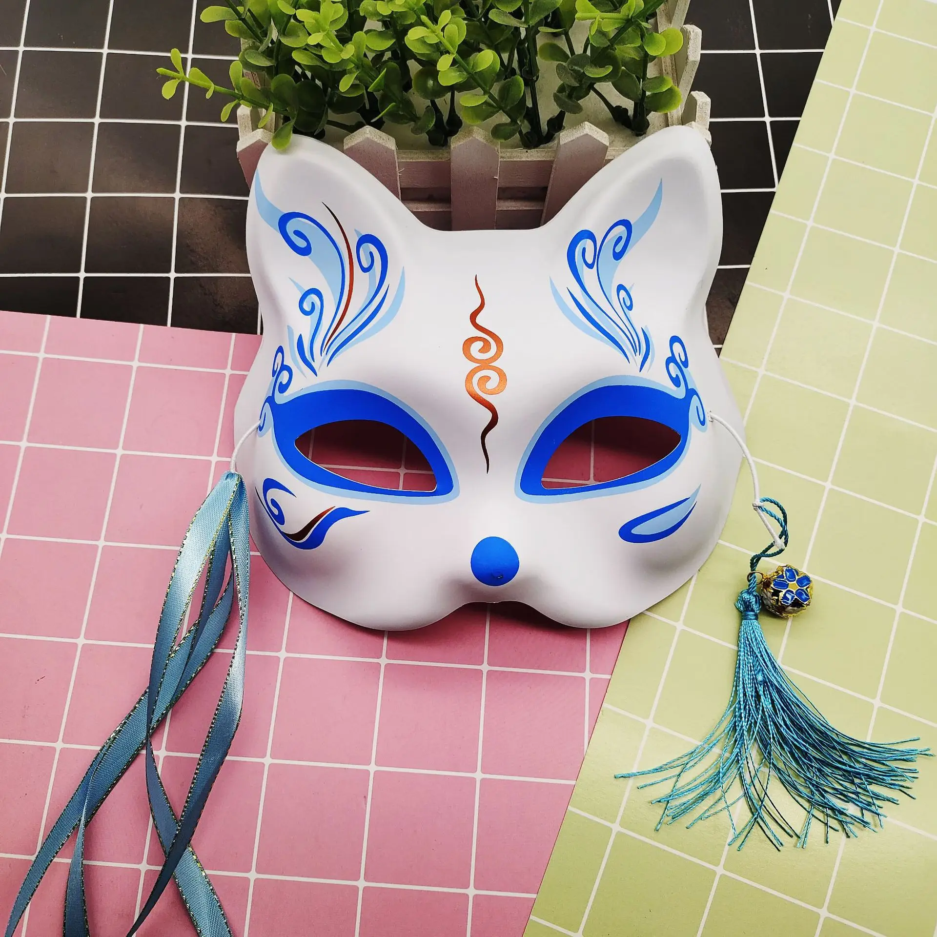 Japanese Style Female Half Face Fox Mask Plastic Cartoon Wind Animation ...