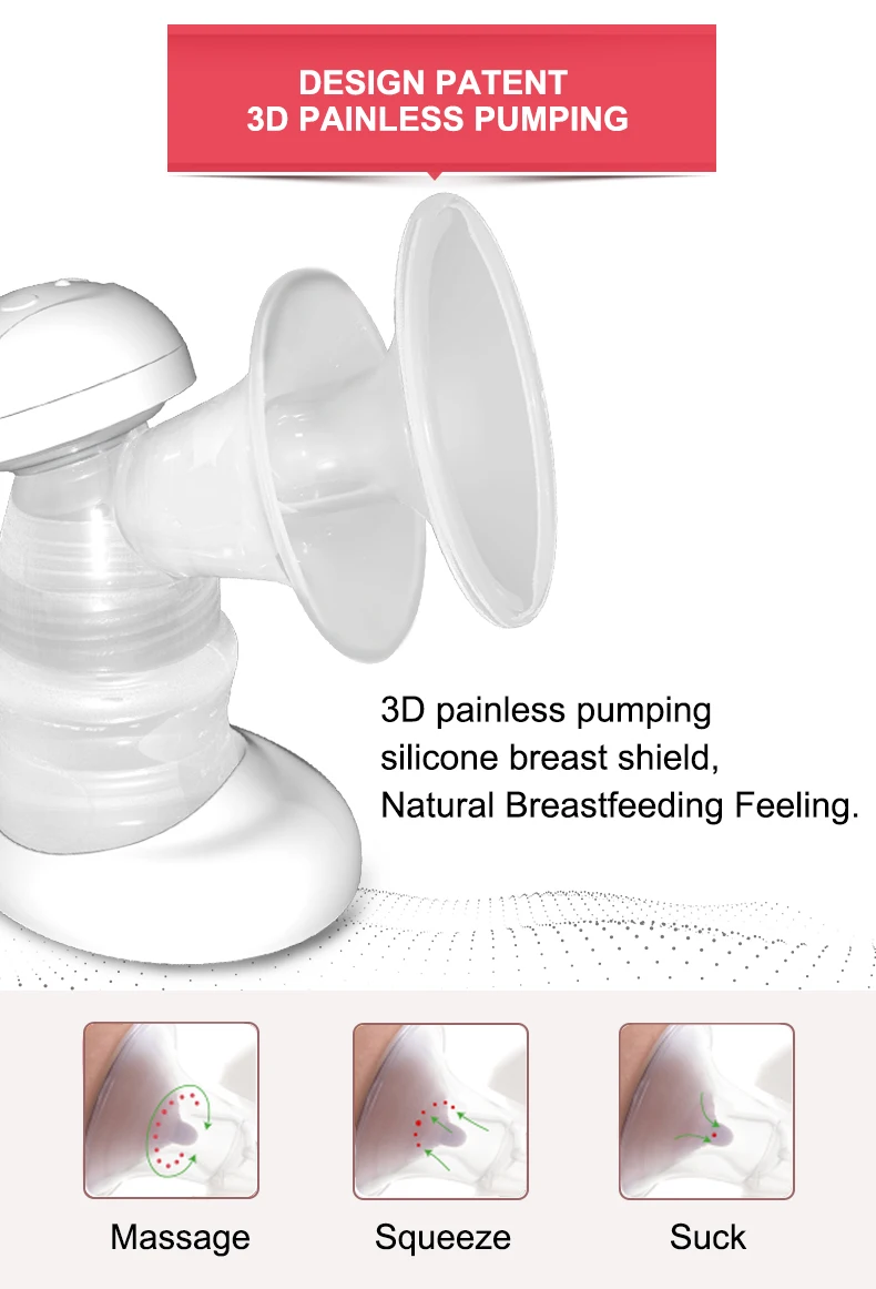 Silicone Breast Pump 3d Painless Pumping Double Electric Breast Pumps ...