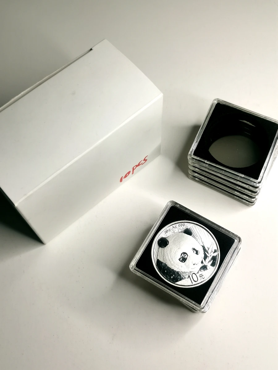 Acrylic Customized Single Square Coin Capsules with Black Insert