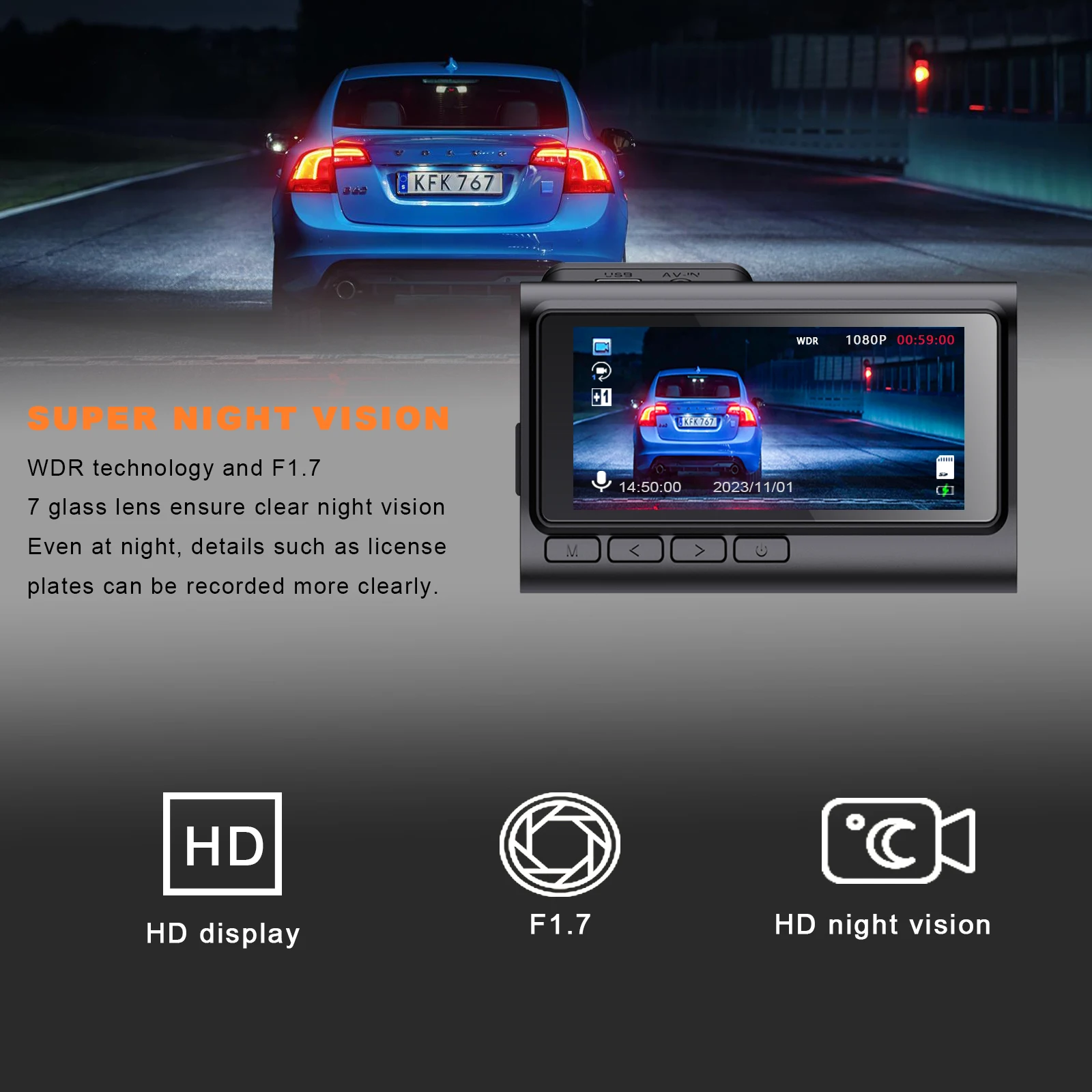3.16 Inch Car Black Box Wifi Dash Cam Doble Camara 1080p Car Dvr Wifi ...