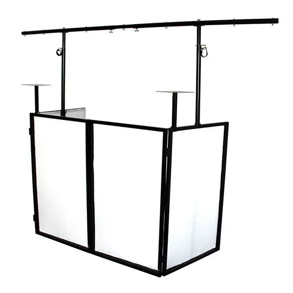 KKmark Custom Foldable DJ Booth with Lighting Rig – Portable DJ Table ...