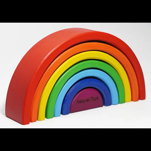 Designed Stacking Wood Rainbow Blocks For Kids Colourful Silicone ...