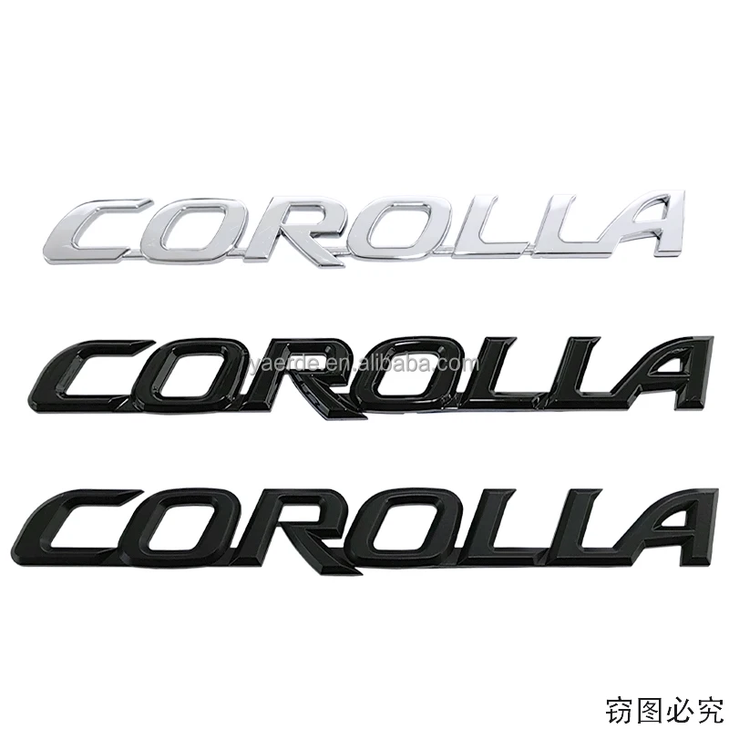 3d Chrome Emblem Corolla Rear Trunk Fender Emblem Letters Numbers Logo ...