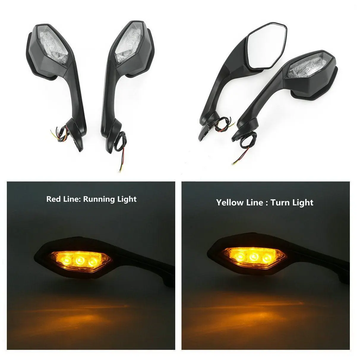 Realzion Motorcycle Led Turn Signal Indicator Light Rearview Mirror For ...