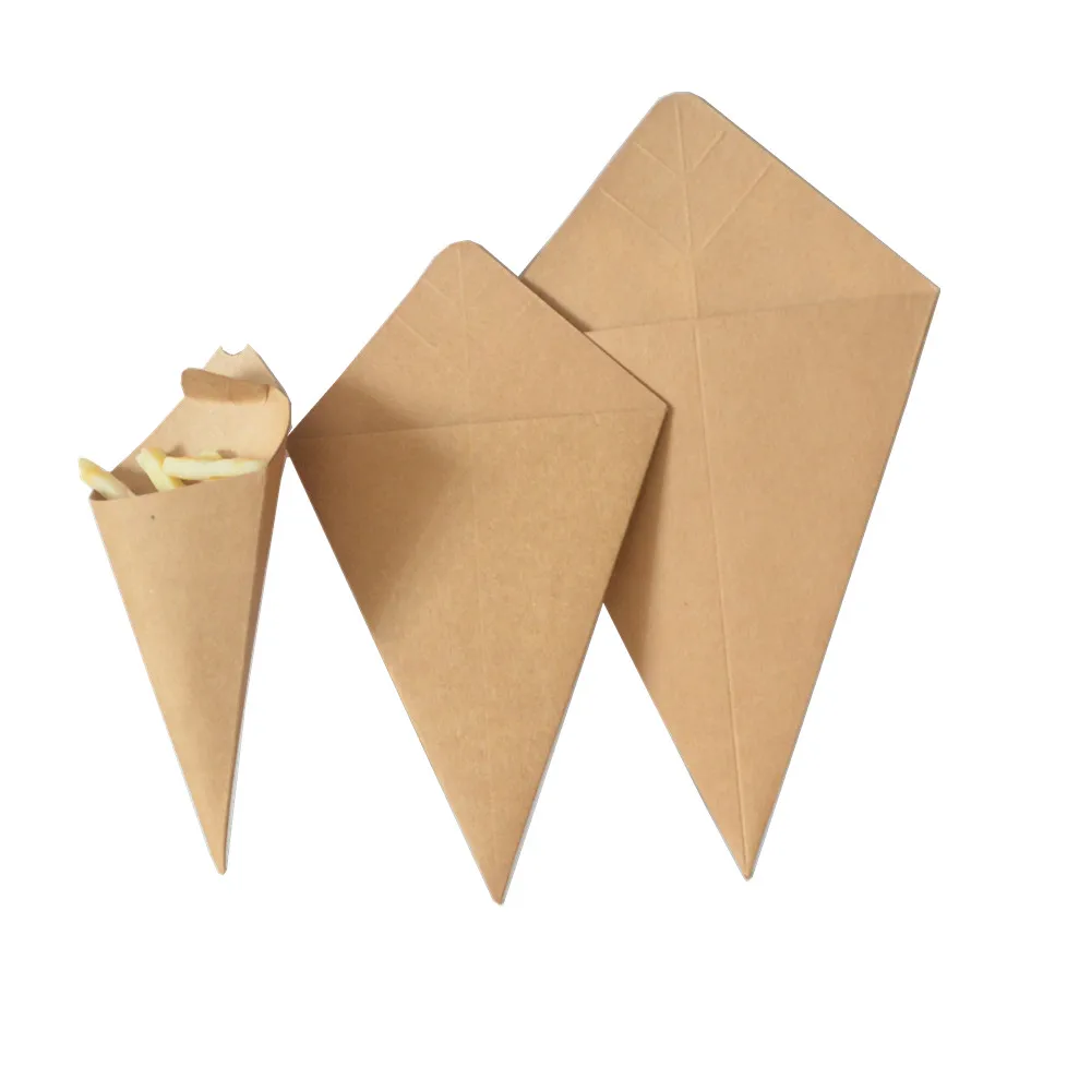 Ice Cream Cone French Fries Paper Cone Packaging Food Paper Cone - Buy ...