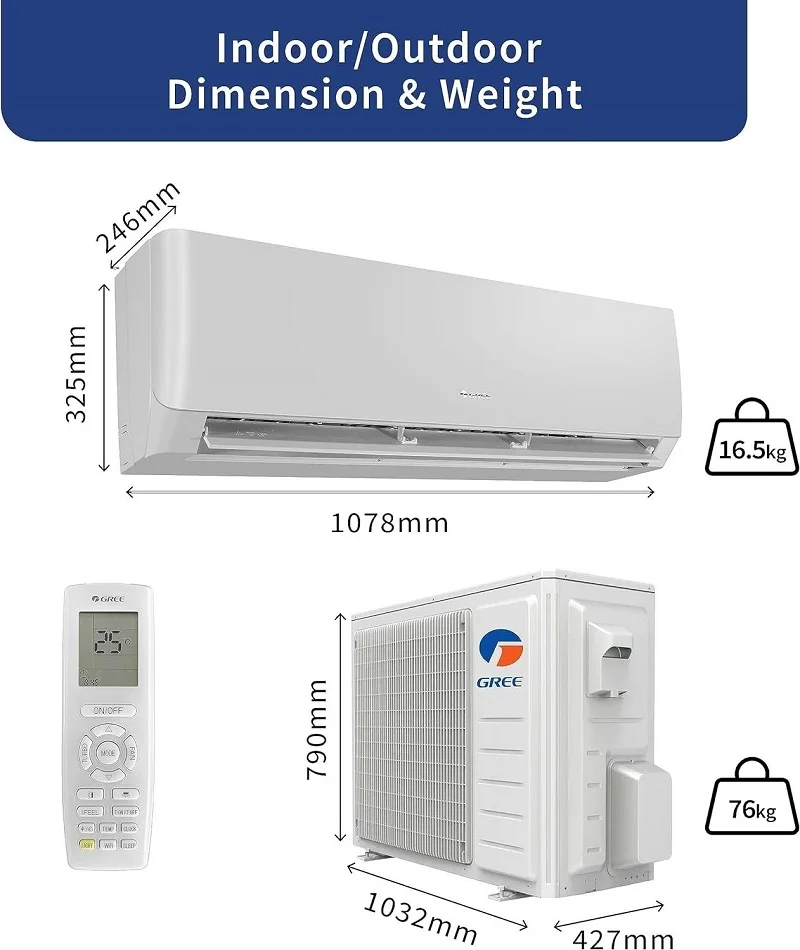 Gree Mini Split Wall Mounted Air Condition R410a Ac Inverter Air ...