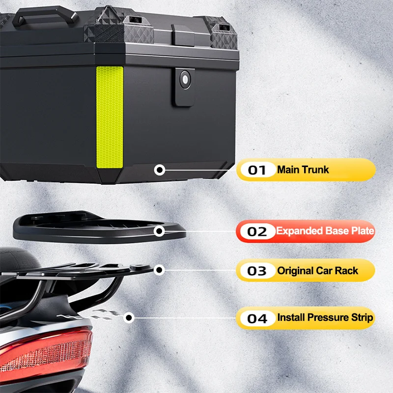 Universal Motorcycle Tail Box Large 45L Capacity for R1200GS R1250GS ...