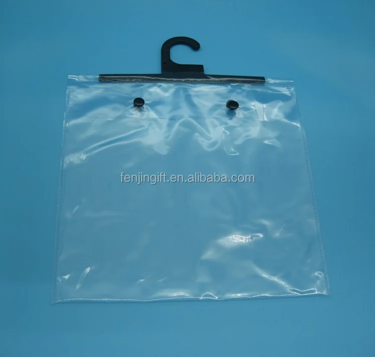 Custom PVC Hanger Bag with Snap - Ideal for Garment Packaging