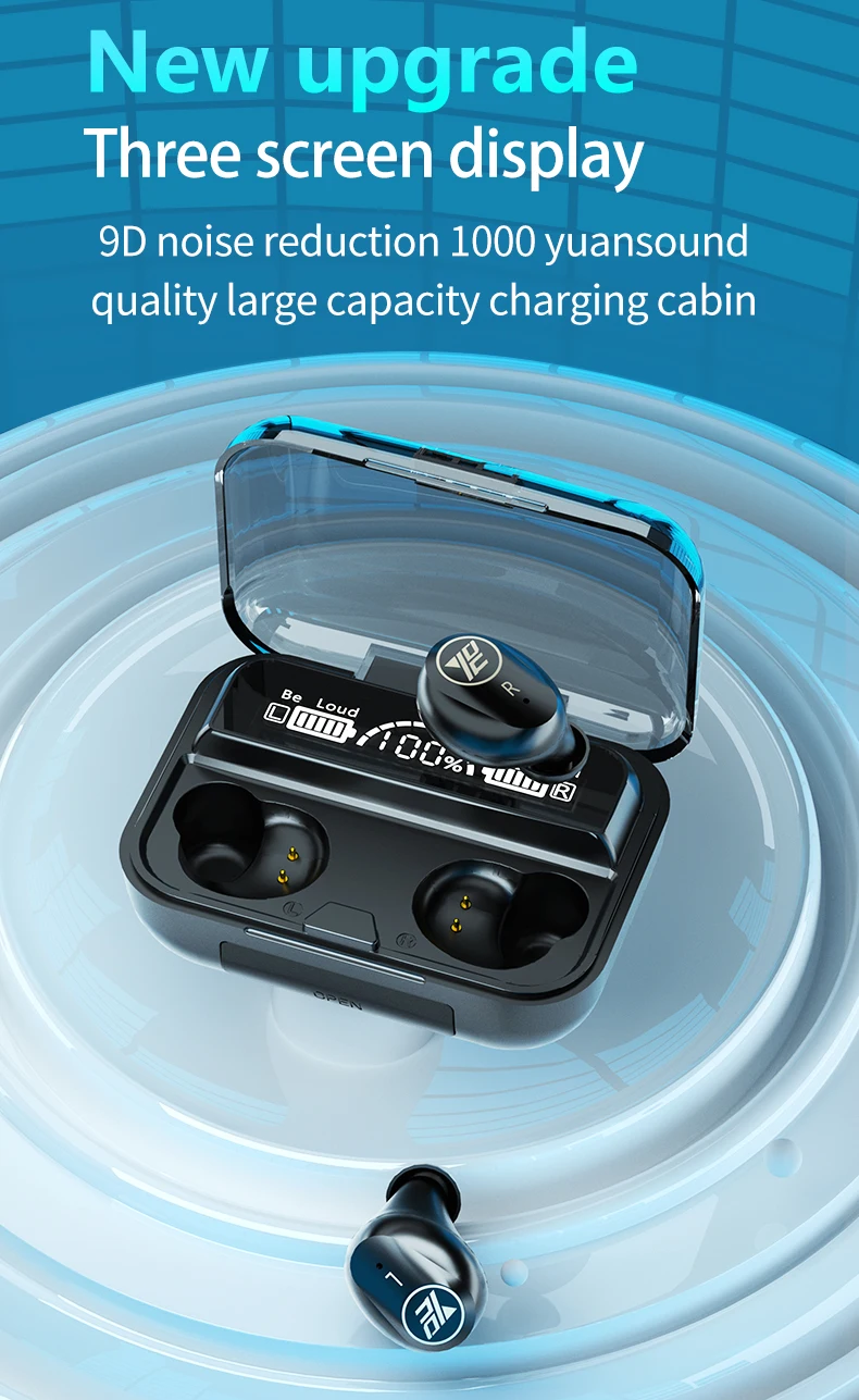 M16 Tws Pk F9-276 Touch Wireless 5.1 Headphone Waterproof Led Digital ...