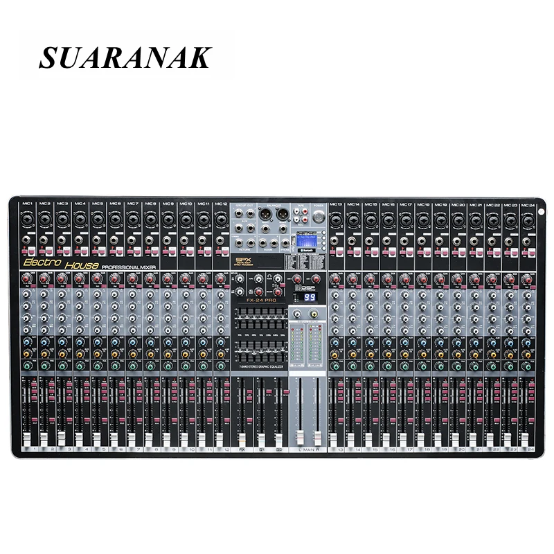 Professional 24-Channel USB Audio Mixer - Powered Stage Equipment