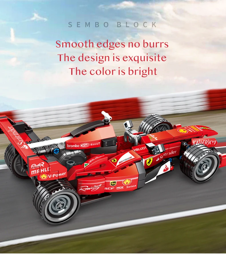 Fe Rrari F1 Model Block 1:10 Compatible With Technic Legoing Super ...