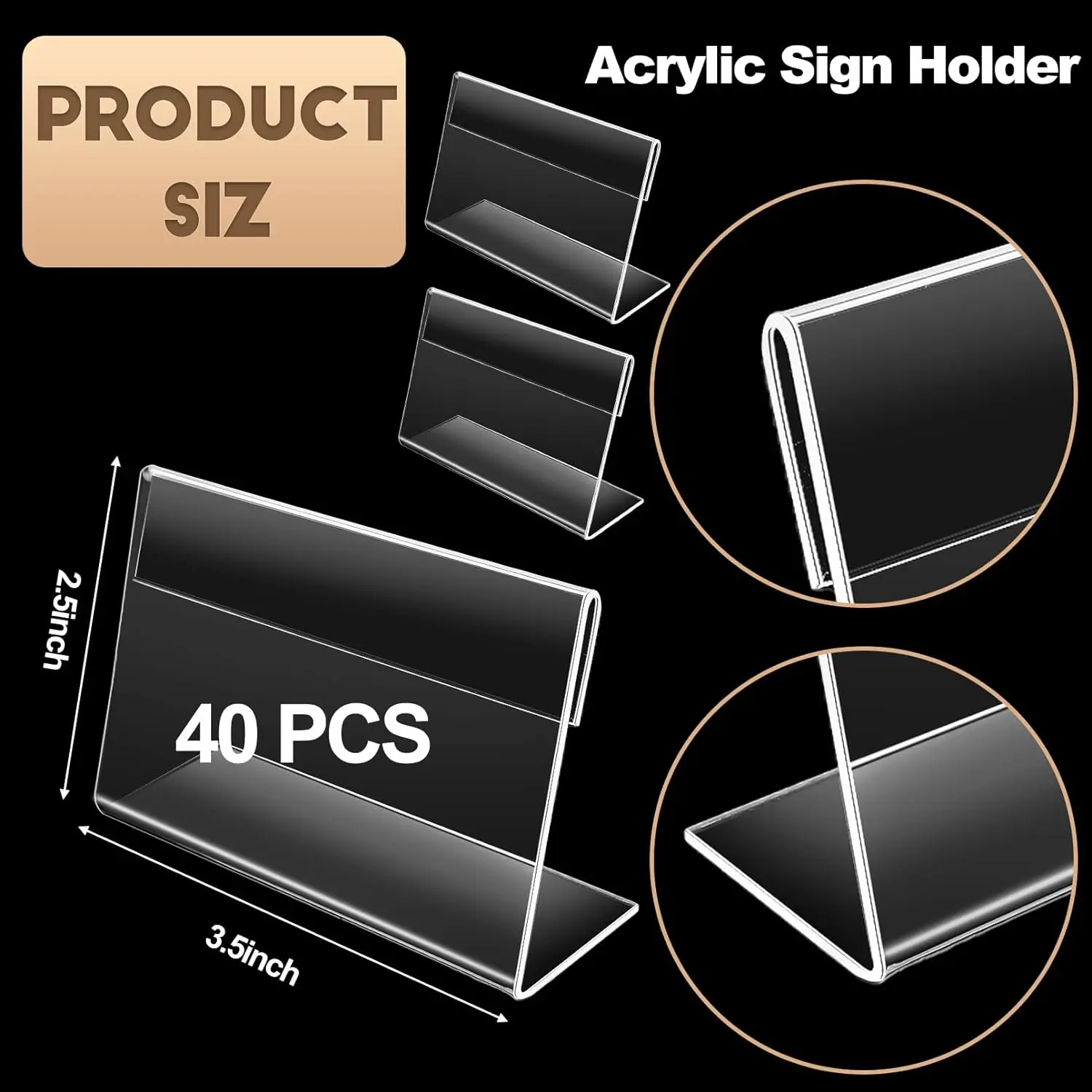Mini Acrylic Sign Holder,3.5 X 2.5 Inches Clear Sign Display Holder ...
