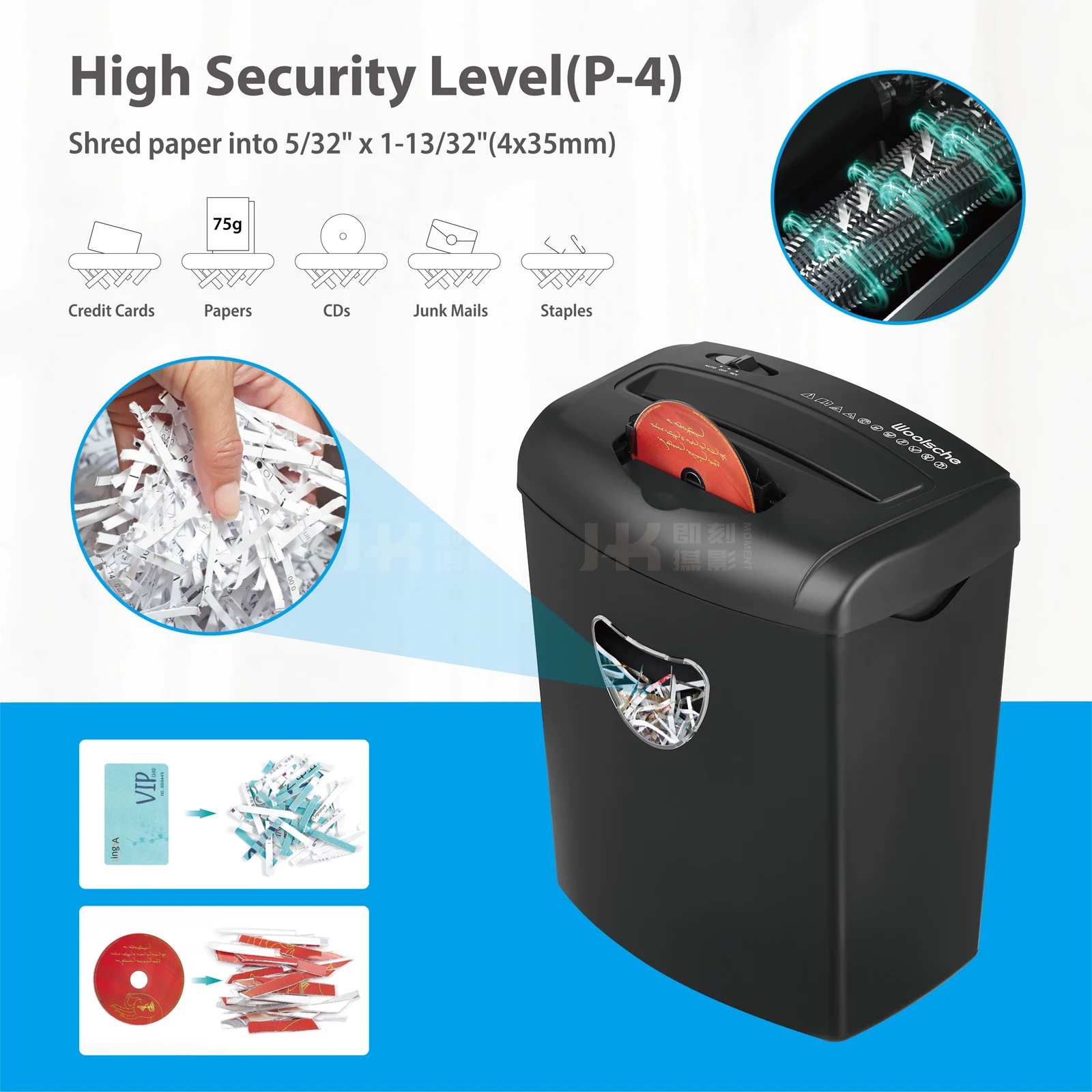 10-sheet Cross-Cut Paper/cd/credit Card Shredder - P-4 Security Level
