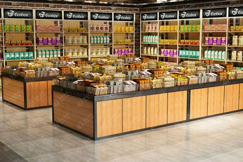 Heavy Duty Wall-Mounted Bulk Display Rack for Snacks Eggs Roasted Seeds ...